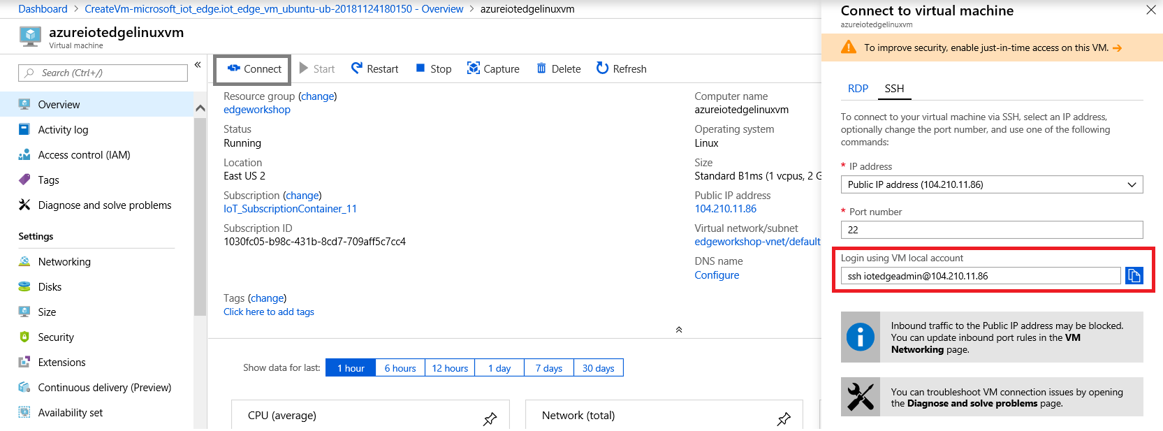 Deploy Azure IoT Edge Enabled Linux VM | azureiotedgelab